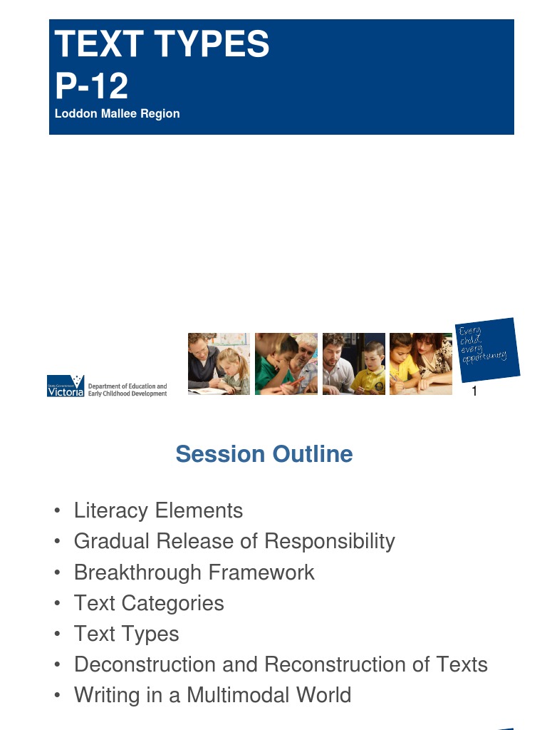 Text Types P-12: Loddon Mallee Region | PDF | Adjective | Literacy