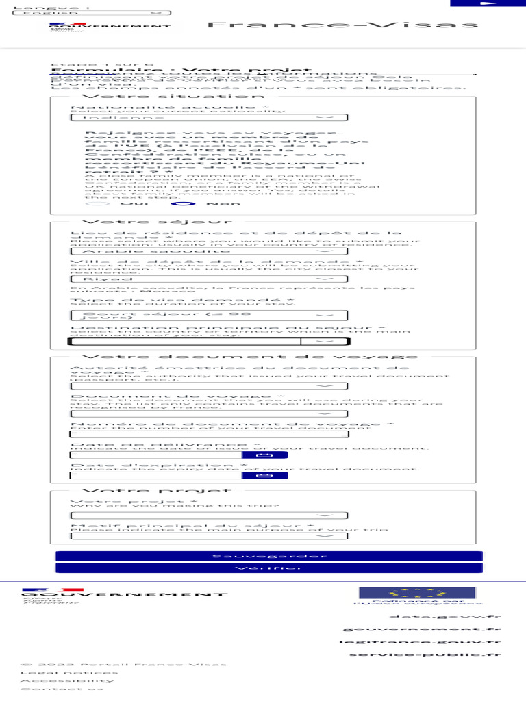 France-Visas Demande de Visa Etape 1 Sur 6 - Votre Projet | PDF