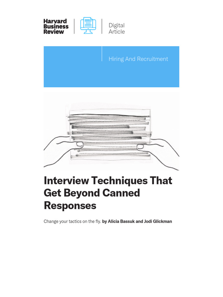 Interview Techniques That Get Beyond Canned Responses | PDF