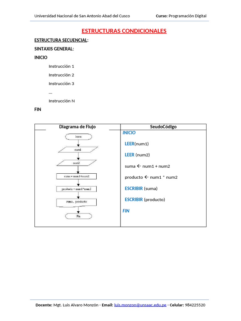 ESTRUCTURAS CONDICIONALES - Verdadero | PDF