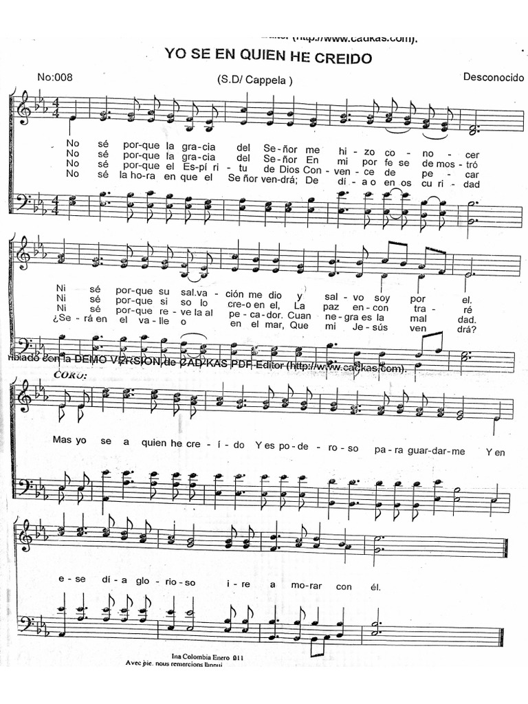 Yo Se en Quien He Creido | PDF