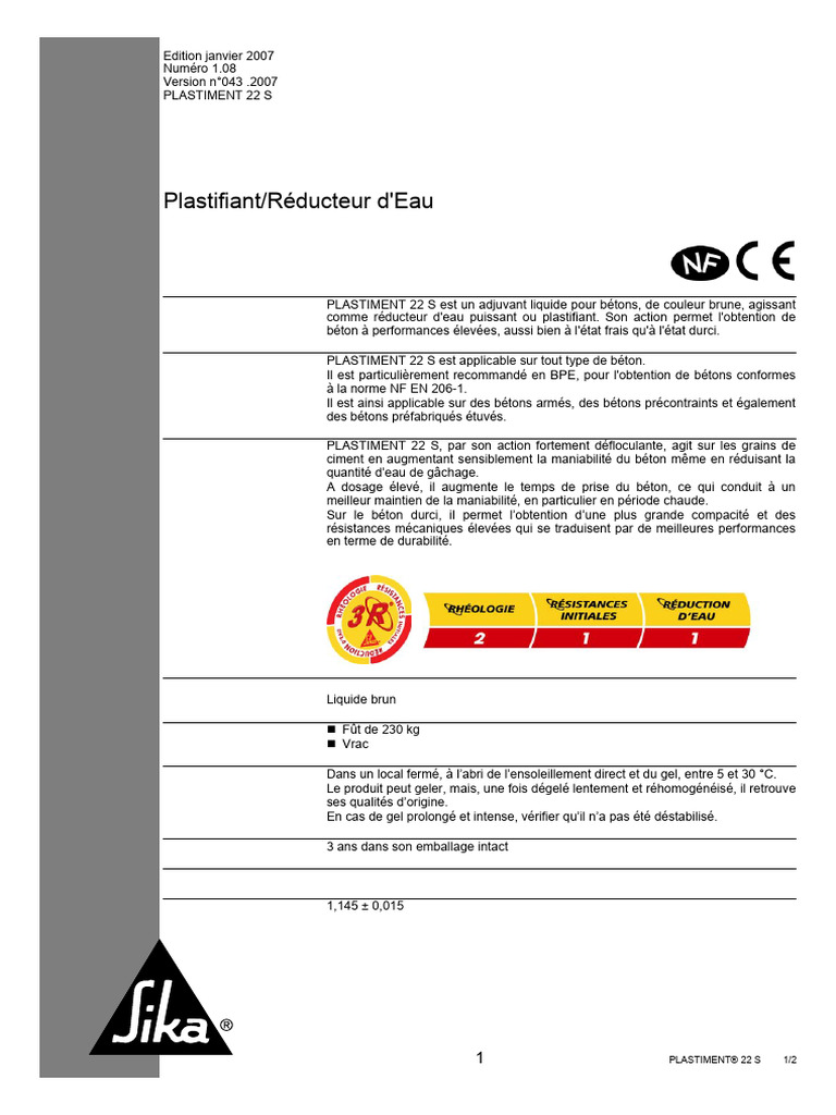 Plastiment 22 S | PDF