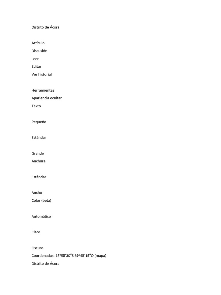 Distrito de Ácora | PDF