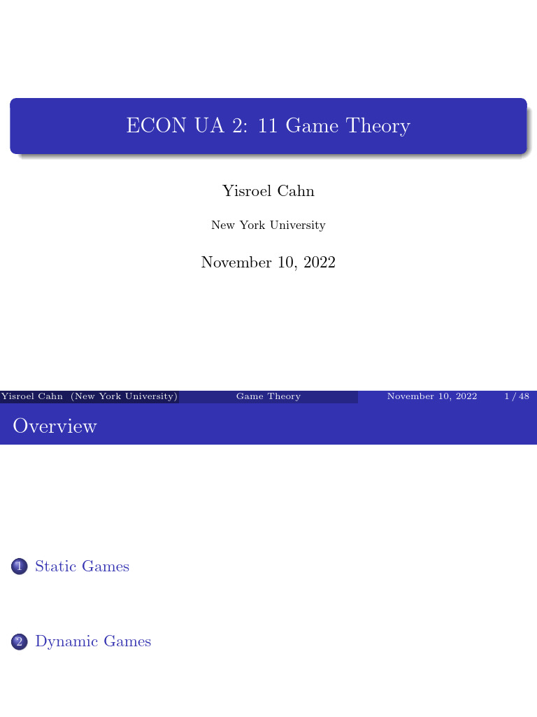 11 Game Theory | PDF