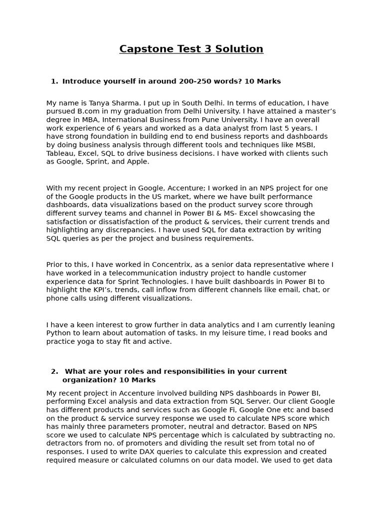 Capstone Test 3 Solution Tanya | PDF