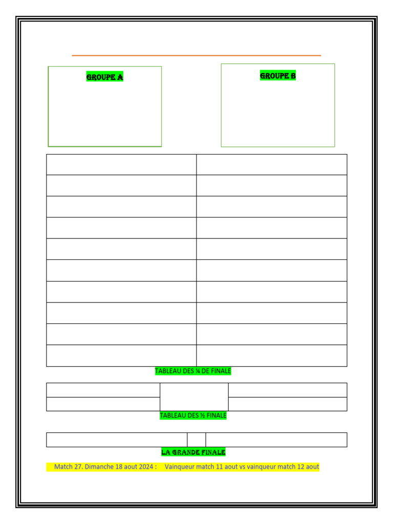 Calandrier Championnat | PDF