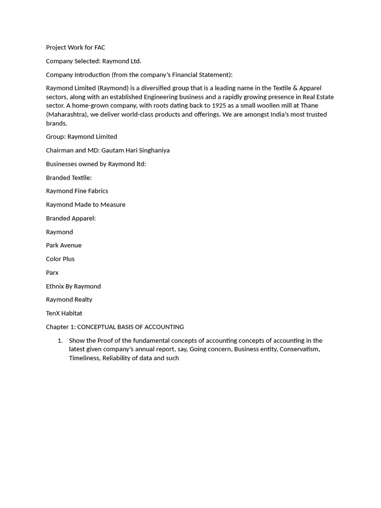 FAC Project Work | PDF