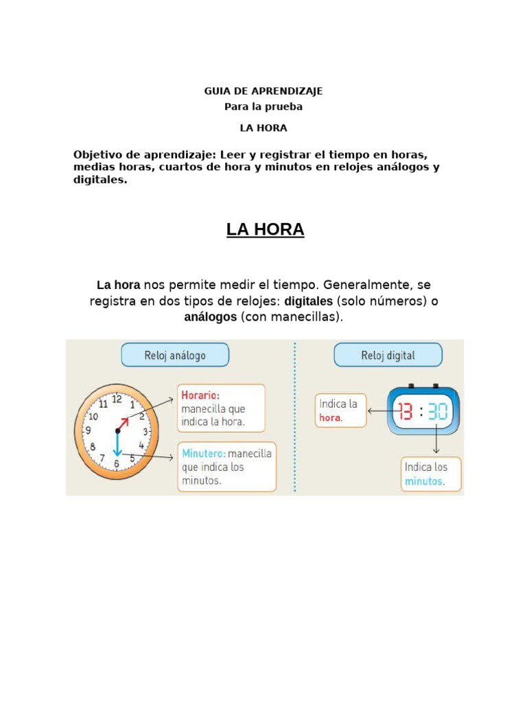 guia hora | PDF