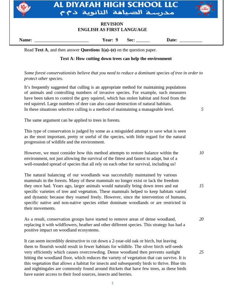 Grade 9 Term 3 Revision | PDF