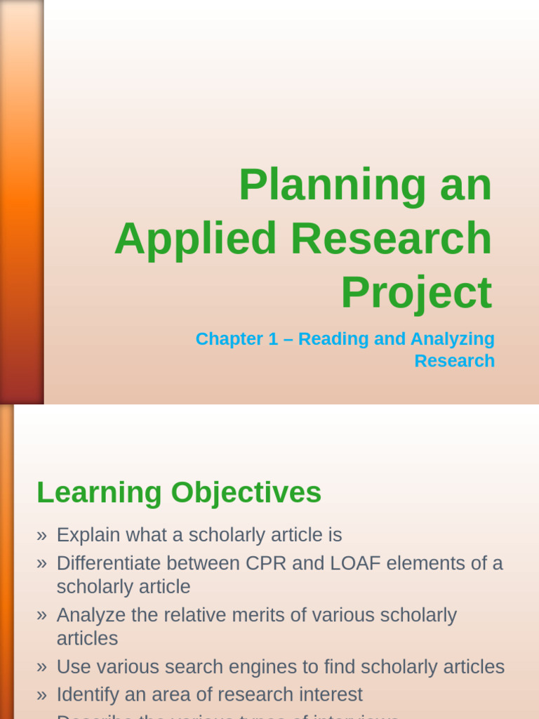 Chapter 1 Reading and Analyzing Research | PDF