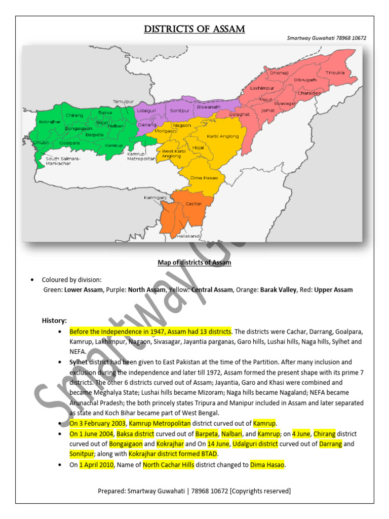 Basics of Assam (Facts) | PDF