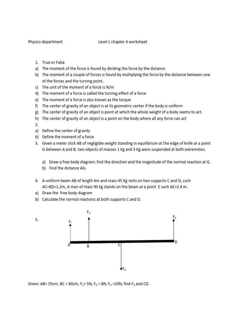 Physics L Ch.4 WS | PDF