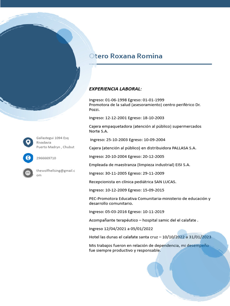 CV Roxanne | PDF