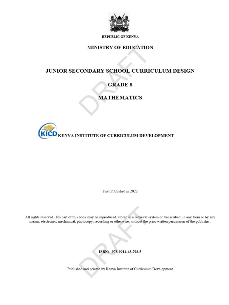 Grade 8 Curriculum Designs - Mathematics | PDF