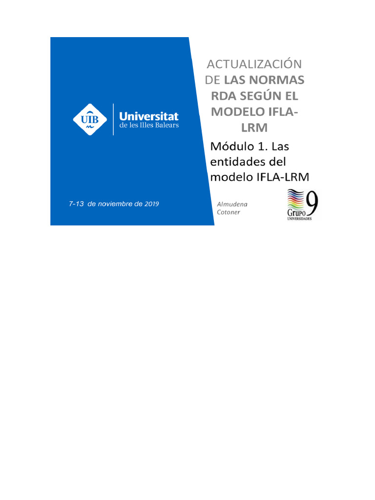 Las Entidades Del Modelo Ifla-Lrm | PDF