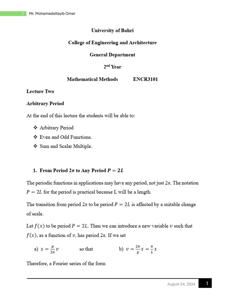 Math. Methods 2 | PDF