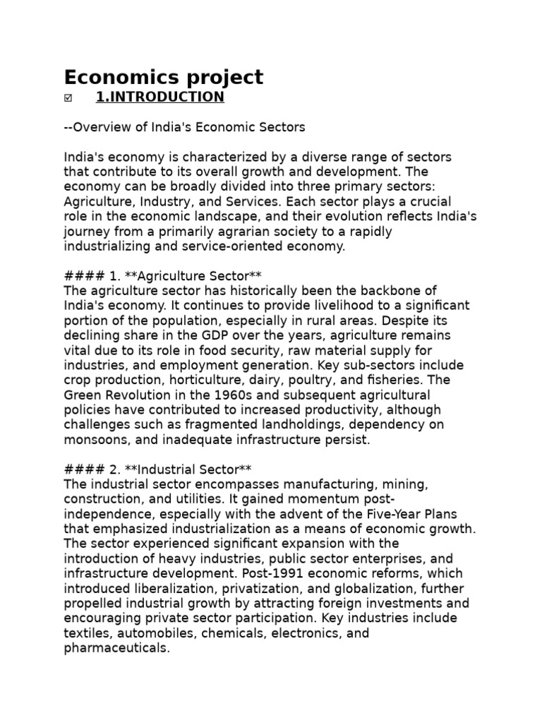 Economics Project Pdf