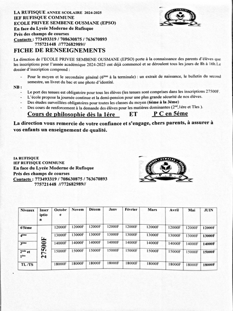 Fiche Renseignement Epso | PDF