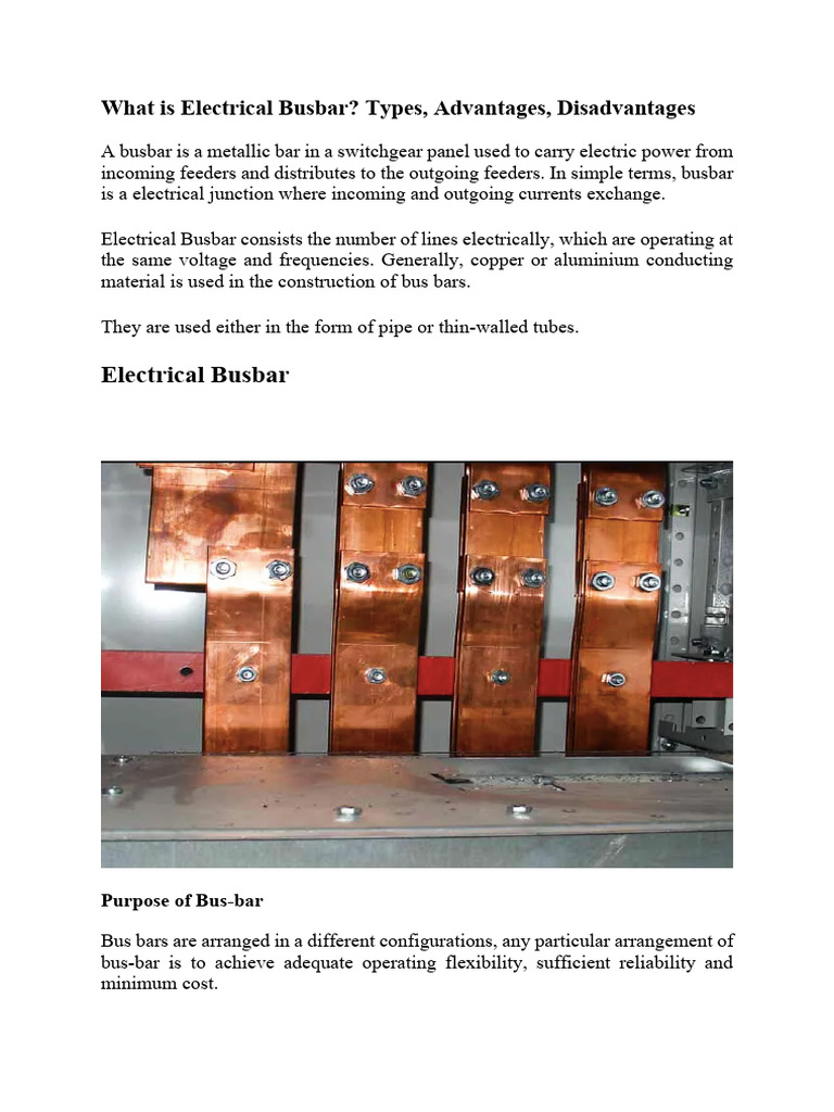 Types of Bus Bars | PDF