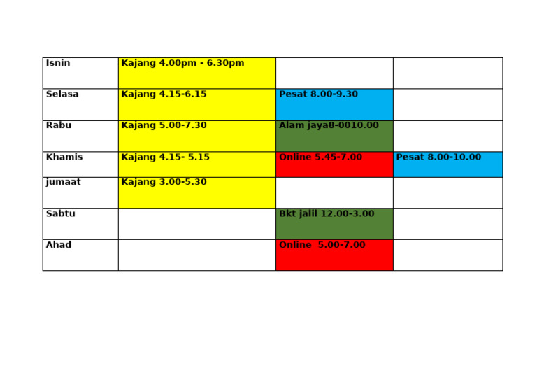 Tution Time Table | PDF