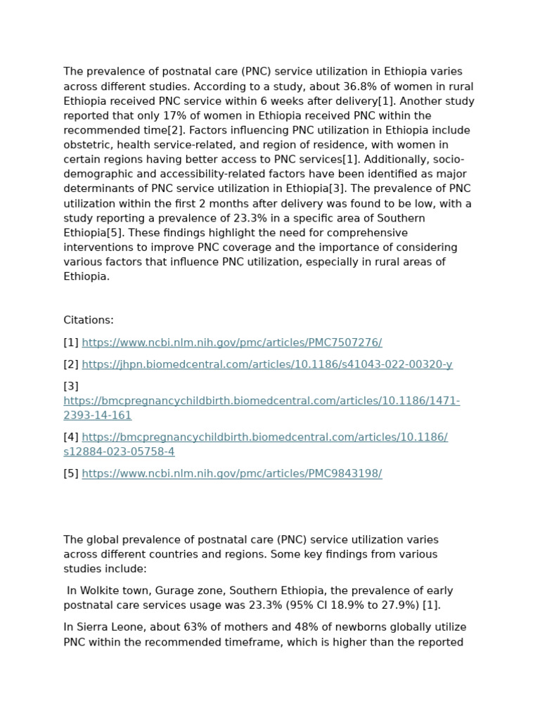 PNC Service Utilization | PDF