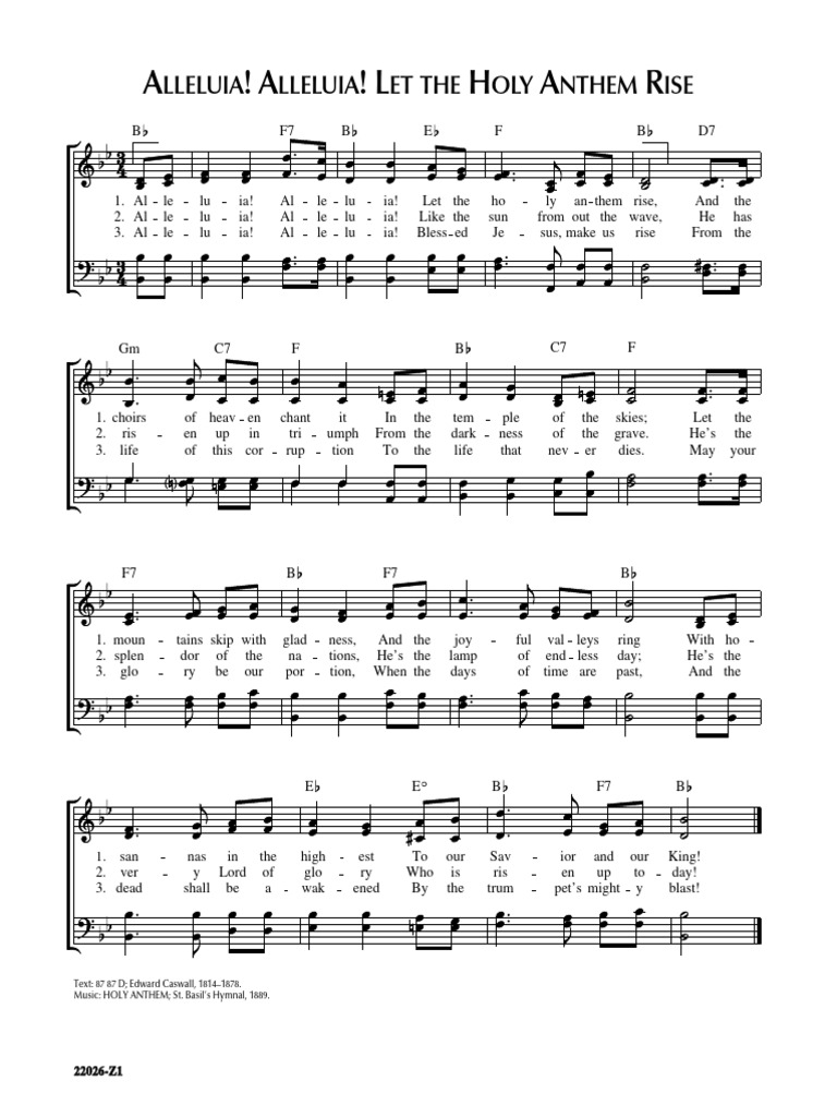 Alleluia! Alleluia! Let The Holy Anthem Rise 1859 | PDF