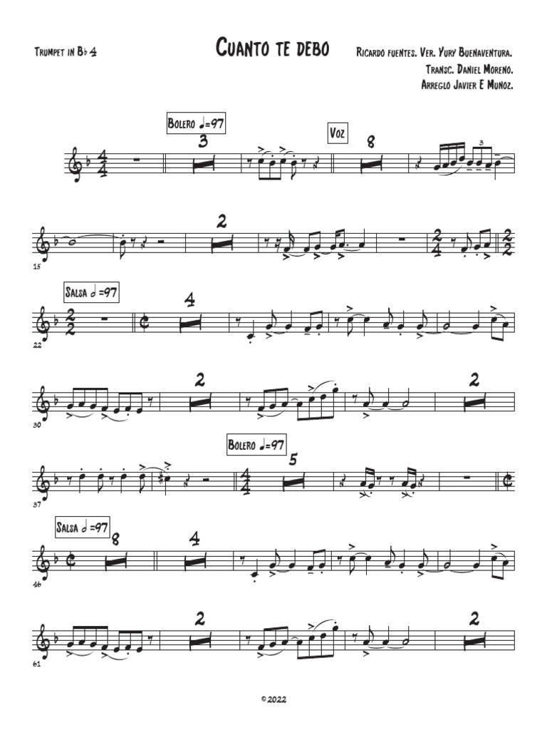 Cuanto Te Debo BBAND - Trumpet in BB 4 | PDF