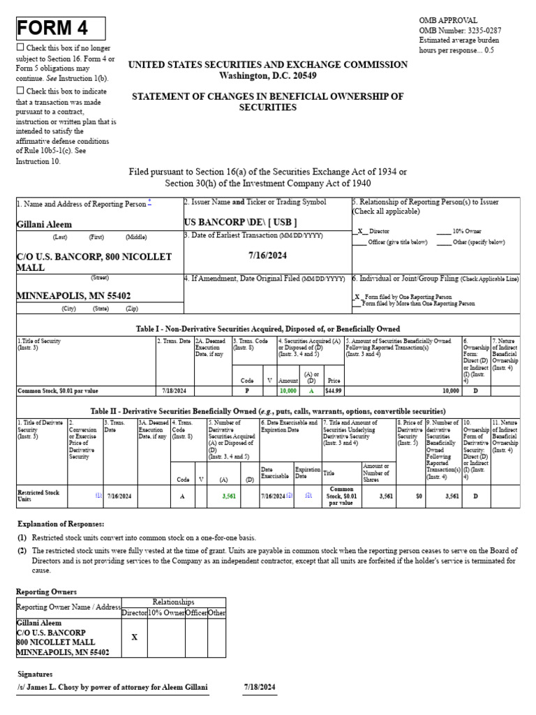 Form 4 | PDF | Securities (Finance) | Option (Finance)