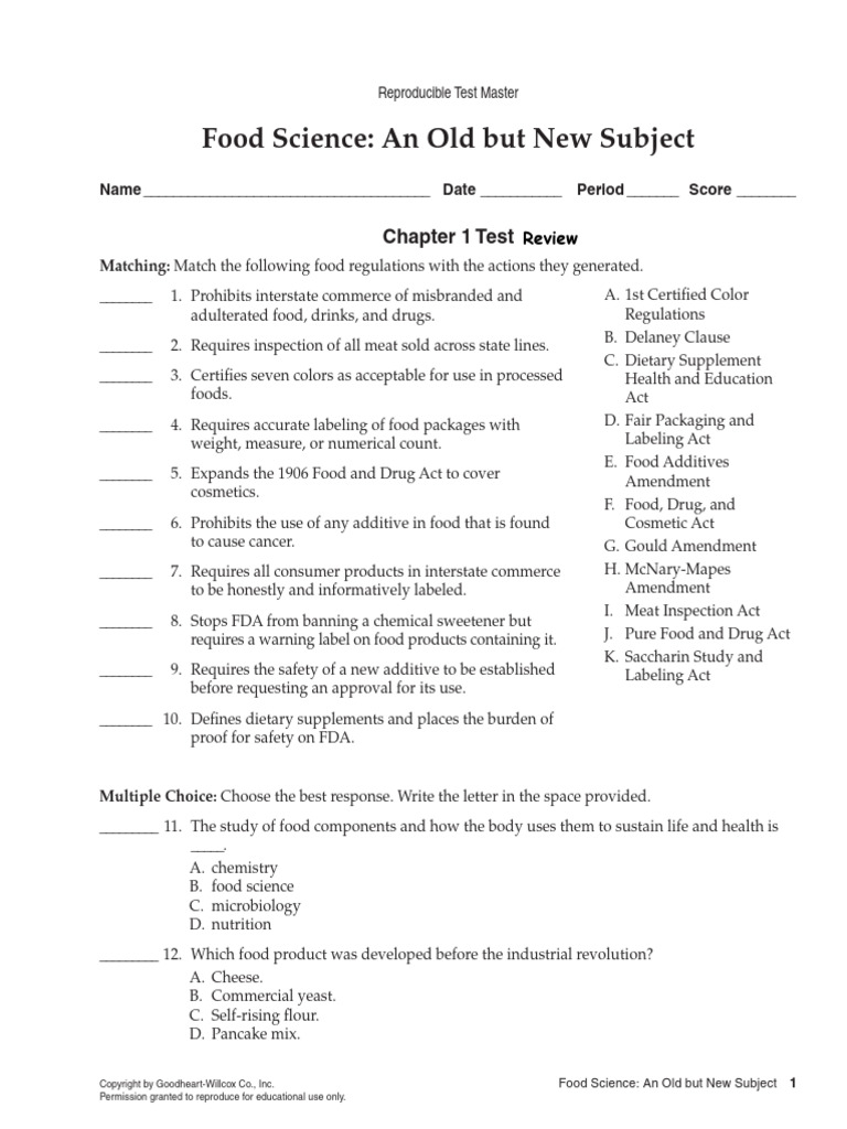 Unit One Chapter One Exam Review | PDF