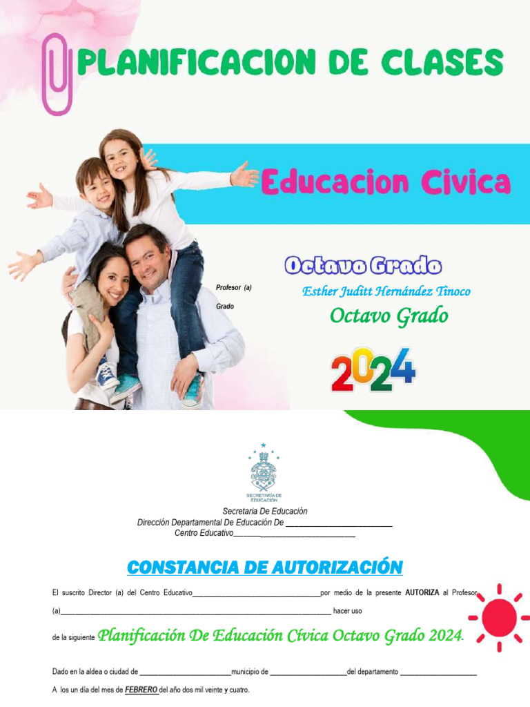 Planificacion 8 Educ. Civica | PDF