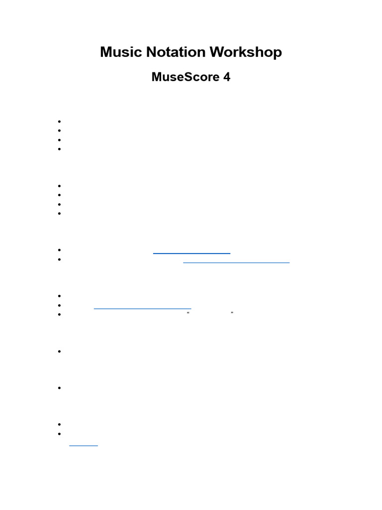 MuseScore Notation Workshop - MuseScore 4 1 | PDF