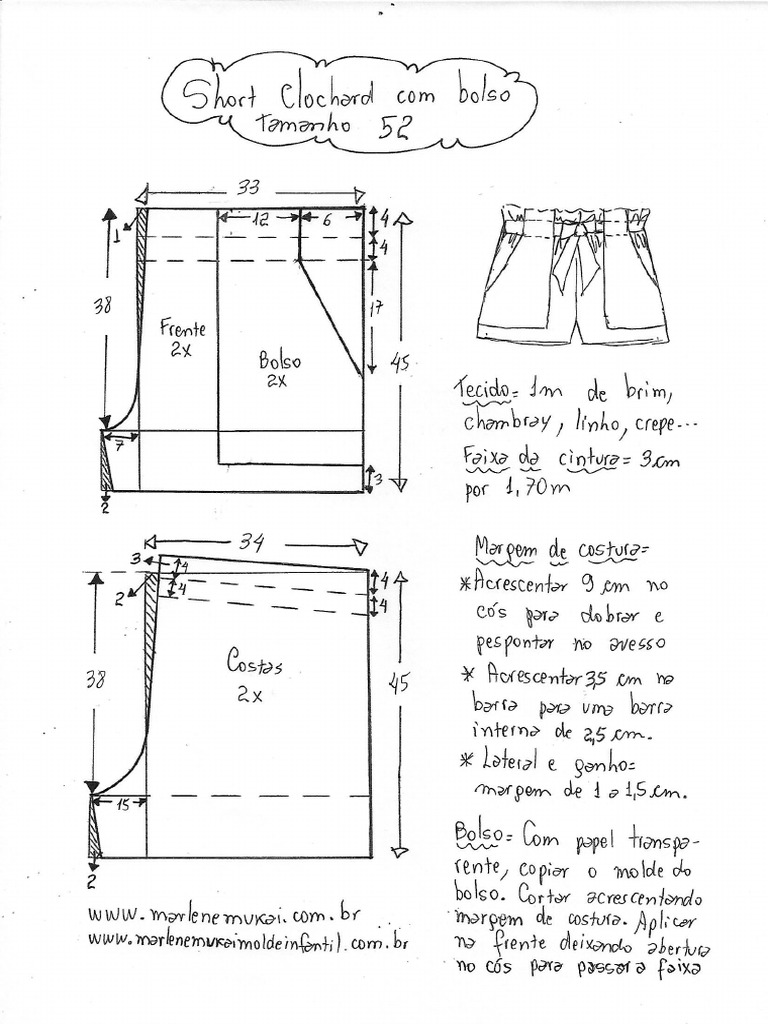 Short Clochard Com Bolso Externo 52 | PDF