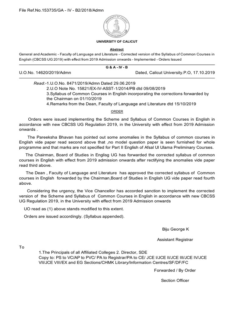 Common Course - English | PDF