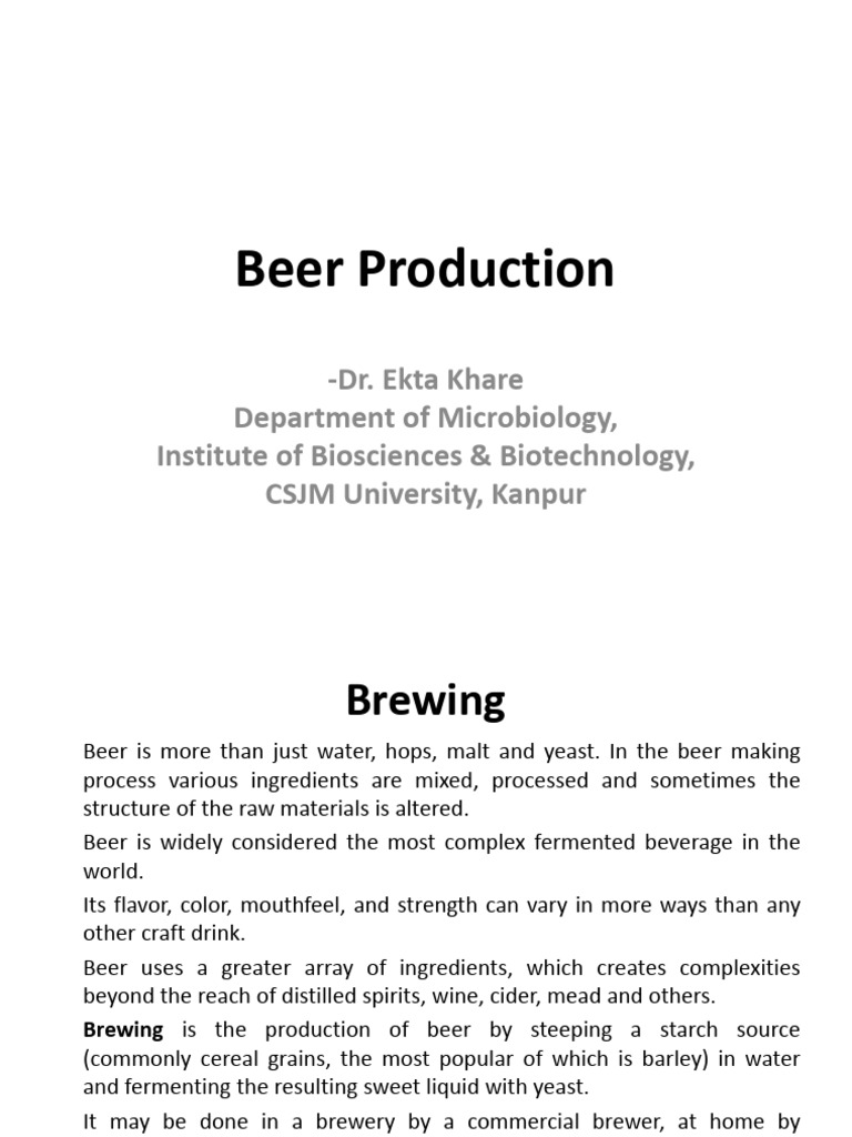 Beer Production | PDF