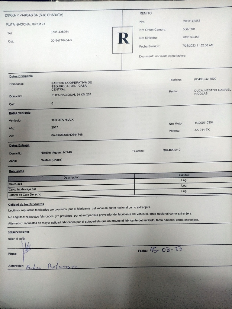 REMITO AA-944-TK | PDF