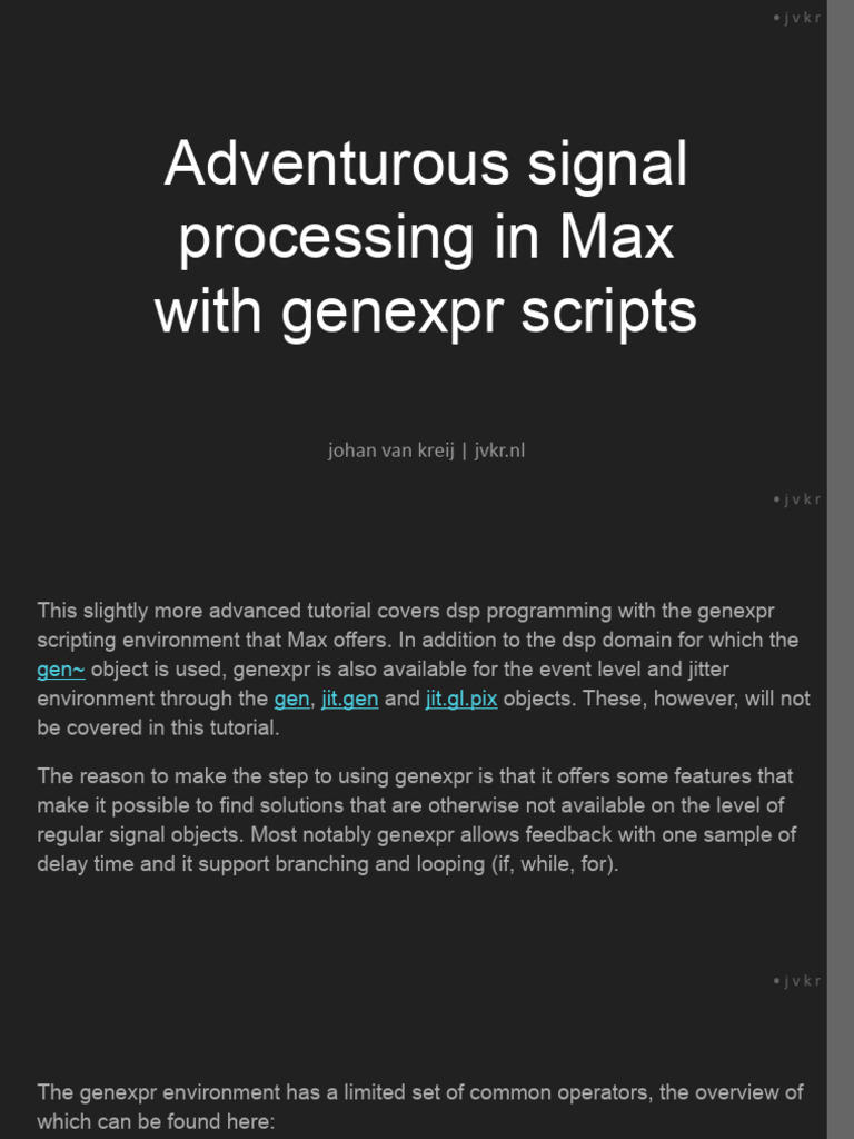 Genexpr DSP Adventures | PDF