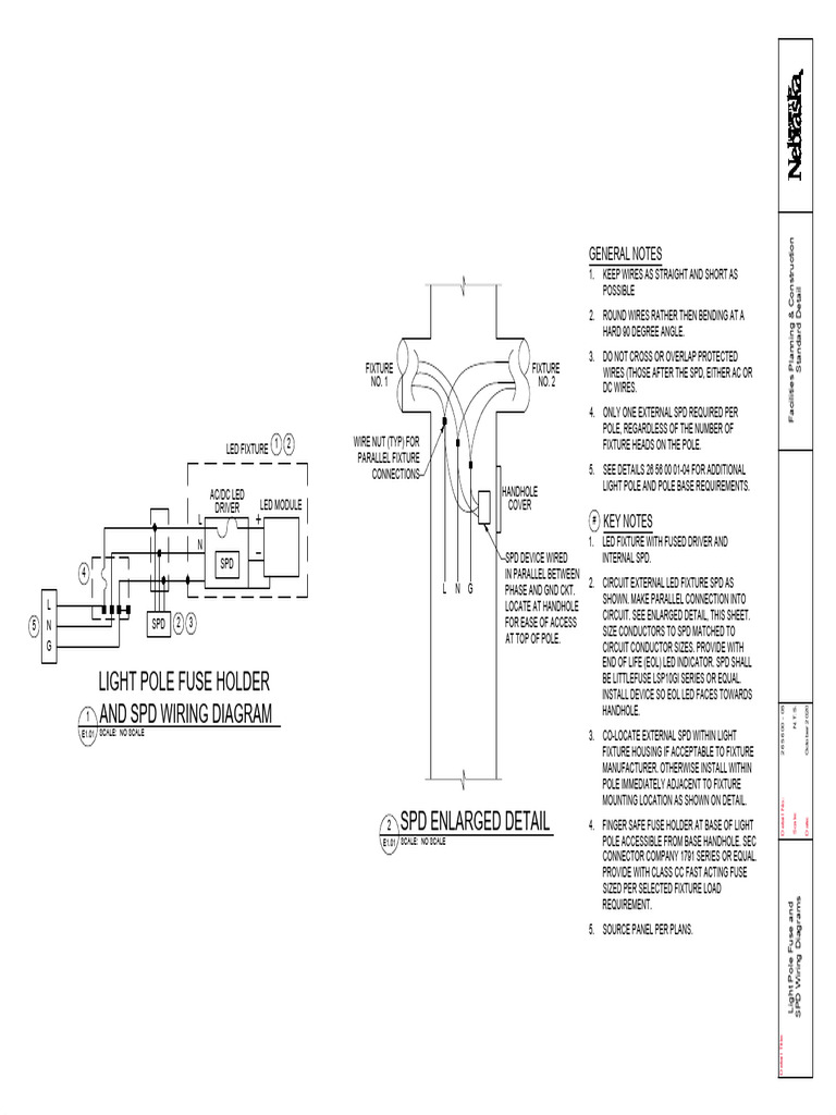 26 56 00 - 05 - Light Pole Fuse and SPD Wiring Diagrams October 2020 | PDF