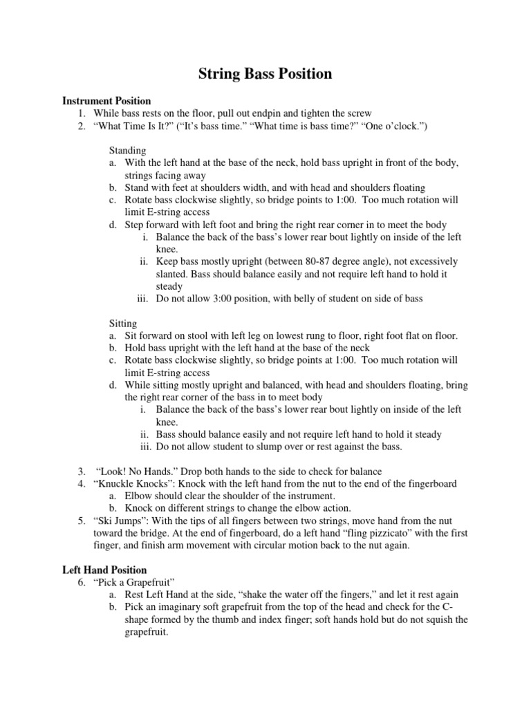 String Bass Position | PDF