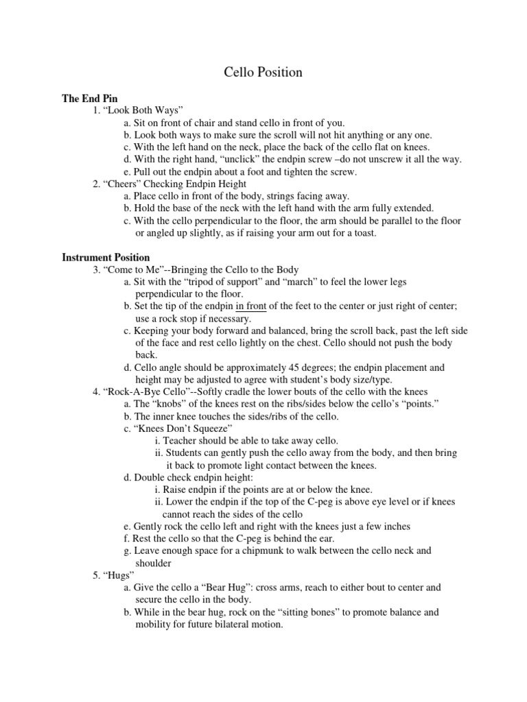 Cello Position | PDF