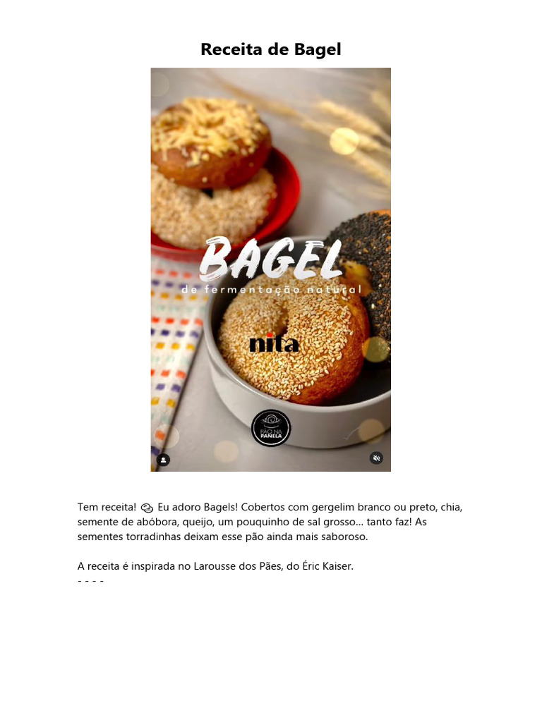 Receita de Bagel | PDF