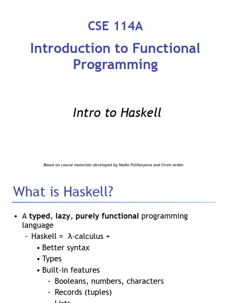Haskell Basics | PDF