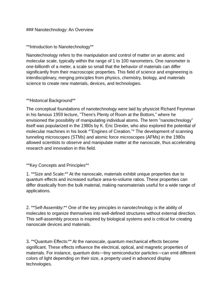 Introduction To Nanotech | PDF