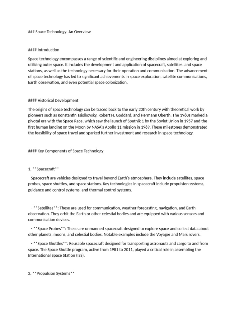 Introduction To Space Tech | PDF