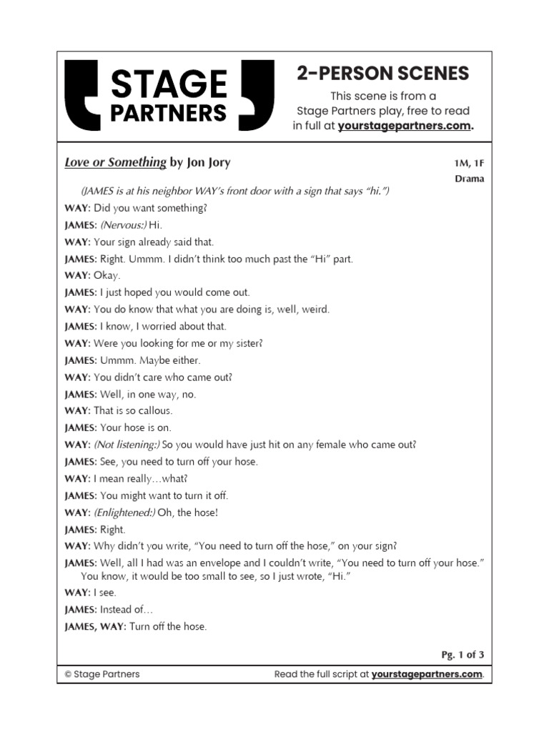 2 Actors Love or Something Romantic Comedy 1 | PDF