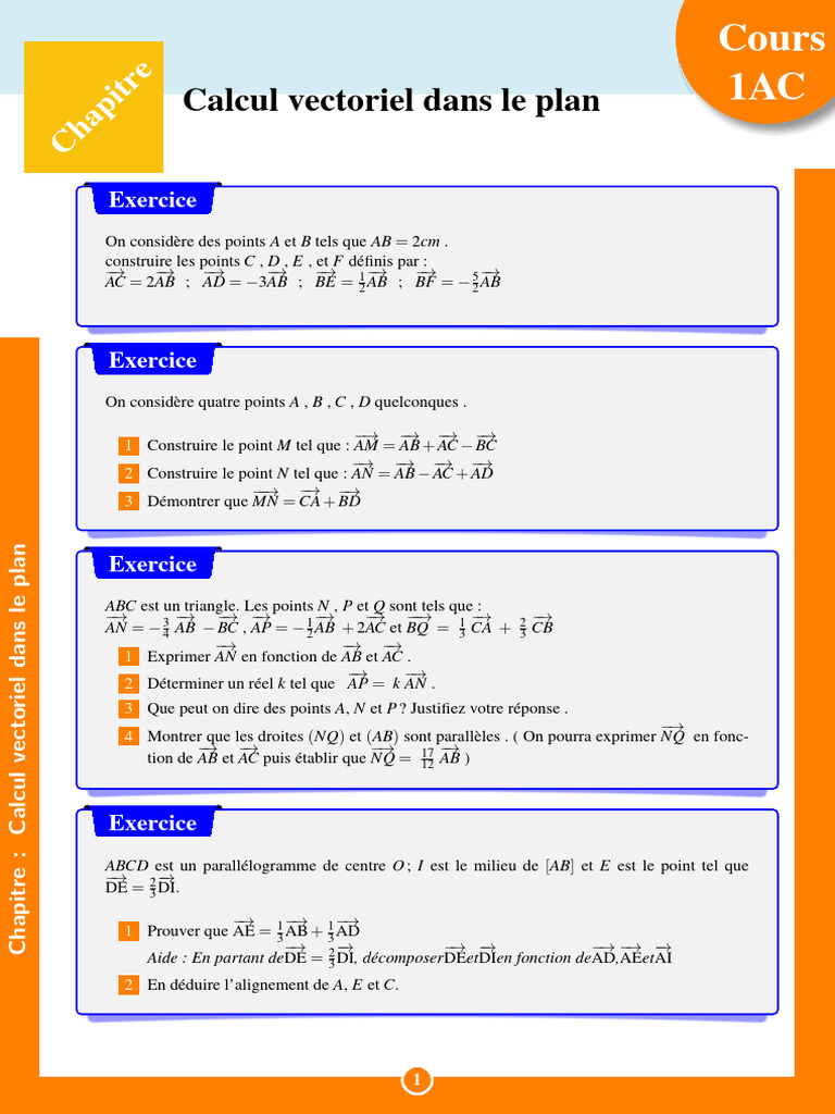 02 Exercice Calcul Vectoriel Steinmaths | PDF
