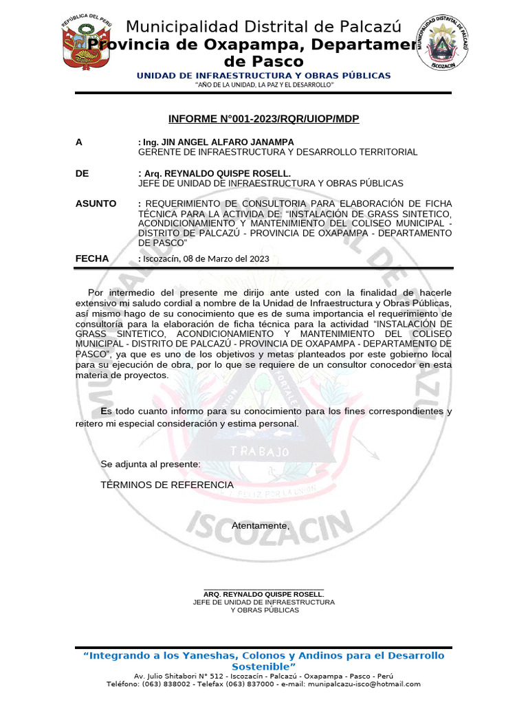 N°001-Informe Marzo-Solicitud de Informacion A Recursos Humanos | PDF
