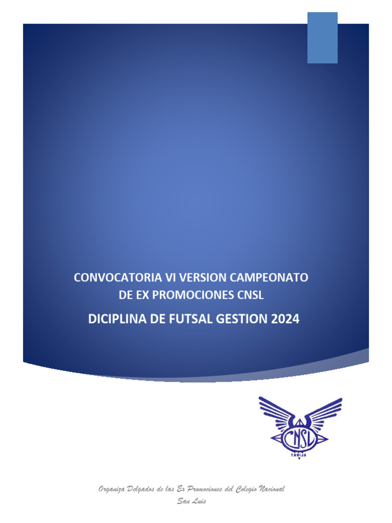 Convocatoria 2024 CNSL Futsal | PDF