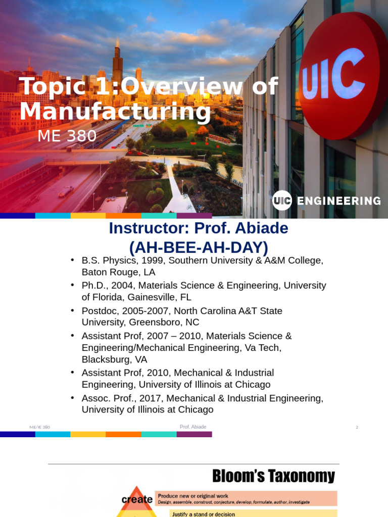 Topic1 - Overview of Manufacturing | PDF | Materials Science | Technology & Engineering