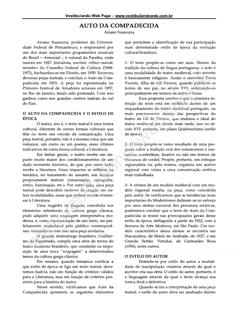 O Auto Da Compadecida | PDF