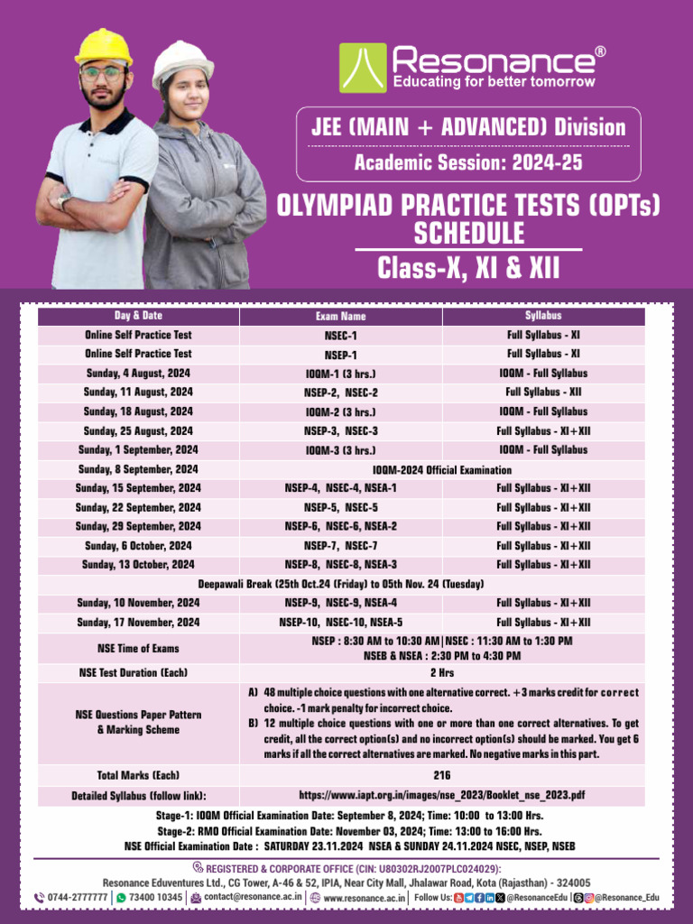 NSE Exam Schedule 2024-25 | PDF | Educational Stages | Schools
